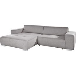 Ecksofa Home Affaire, B:293cm H:78cm T:172cm, grau, Struktur fein (100% Polyester);Luxus-Microfaser weich (90% Polyester, 10% Polyacryl);Struktur