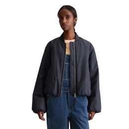 Marc O'Polo Blouson MARC O'POLO DENIM "im Aviator-Stil relaxed fit cropped aus recyceltem Polyester", Damen, Gr. S, blau depths, Obermaterial: 100% Polyester, relaxed fit normal, Jacken Blouson