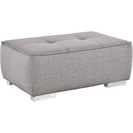 Hocker Home Affaire, B:100cm H:40cm T:66cm, grau, Luxus-Microfaser weich (90% Polyester, 10% Polyacryl);Struktur impr&auml;gniert (100%