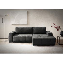 Ecksofa Home Affaire, B:241cm H:66cm T:165cm, schwarz, 100% POLYESTER (PES), Wohnzimmer, Sofas, "Bolero L-Form", wahlweise mit Bettfunktion &