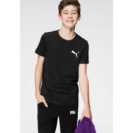 Puma Jungen T-Shirt "ACTIVE SMALL LOGO TEE B", schwarz, Gr. 140, unifarben, Jersey, Obermaterial: 100% Polyester, Shirts, f&uuml;r Jugendliche,