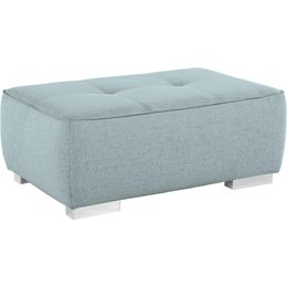 Hocker Home Affaire, B:100cm H:40cm T:66cm, blau, Luxus-Microfaser weich (90% Polyester, 10% Polyacryl);Struktur impr&auml;gniert (100%