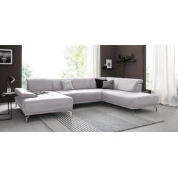 Wohnlandschaft Home Affaire, B:334cm H:81cm T:235cm, silber, Flachgewebe Mura: (100% Polyester);Luxus-Microfaser Vintageoptik (100%