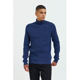 Strickpullover Blend "BHPullover", Herren, Gr. XXL, marineblaus, Web, 100% Baumwolle, meliert, Basic, regular fit normal, hoch geschlossener Ausschnitt, eng, Pullover Strickpullover, Klassischer Grobstrickpullover mit Rollkragen