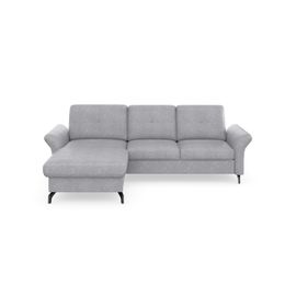Ecksofa Home Affaire, B:258cm H:91cm T:165cm, silber, 100% Polyester, Wohnzimmer, Sofas, "Calando L-Form", wahlweise mit Bettfunktion, Bettkasten und