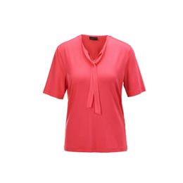 GOLDNER Damen Kurzarmshirt "Shirt mit Schluppe", pink, Gr. 50, Obermaterial: 95% Viskose CV. 5% Elasthan EL., Shirts