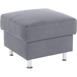 Hocker Home Affaire, B:58cm H:47cm T:58cm, grau, Struktur impr&auml;gniert (100% Polyester);Luxus-Microfaser ALTARA NUBUCK (100% Polyester);Struktur (52%