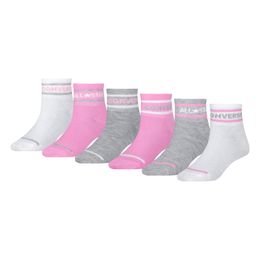 Converse M&auml;dchen Sportsocken "CHN BASIC WORDMARK QTR 6PK", Gr. 38Converse pink, Obermaterial: 97% Polyester, 3% Elasthan, Socken, f&uuml;r Kinder und