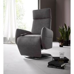 Sit & More Relaxsessel SIT & MORE, B:71cm H:110cm T:82cm, grau, NaturLEDER (echtes Rindsleder);Luxus-Kunstleder;Luxus-Microfaser Vintageoptik (100% Polyester),
