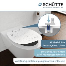 Sch&uuml;tte WC-Sitz SCH&Uuml;TTE, B:363cm H:53cm L:444cmwei&szlig;, Thermoplast, WC-Sitze, "WHITE PREMIUM", Thermoplast, Absenkautomatik, Schnellverschluss, belastbar bis