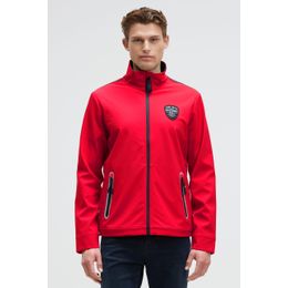 Softshelljacke CAMP DAVID, Herren, Gr. S, rot (summer rot), Material: 94% Polyester, 6% Elasthan, Futter: 100% Polyester, unifarben, regular fit normal, eingesetzt B&uuml;ndchen, Jacken Softshelljacke, mit verstellbarem Gummizug im Saum