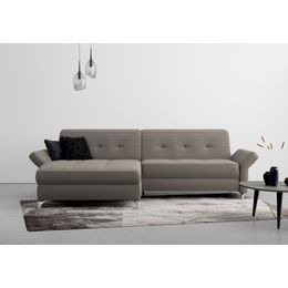 Ecksofa Home Affaire, B:284cm H:89cm T:179cm, braun, 100% Polyester, Wohnzimmer, Sofas, "Maredo L-Form", Federkern, wahlweise auch mit Kopfteil- und