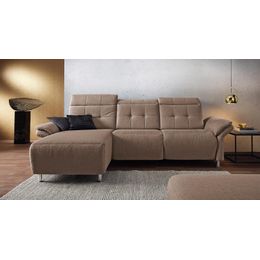 Ecksofa Home Affaire, B:270cm H:102cm T:168cm, beige, Kunstleder SOFTLUX;Flachgewebe (100% Polyester);Struktur (100% Polyester), Wohnzimmer, Sofas,