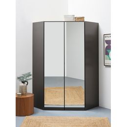 Eckschrank Rauch, B:117cm H:197cm T:104cm, grau, Holzwerkstoff, Schlafzimmer, Schr&auml;nke, "Kleiderschrank Schrank Garderobe W&auml;scheschrank VANDOR", voll