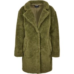 Parka Urban Classics "Urban Classics Damen Ladies Oversized Sherpa Coat", Damen, Gr. S, olive, 100% Polyester, unifarben, oversize, amerikanischer Ausschnitt, Jacken Parka