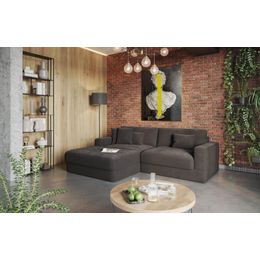 Ecksofa Home Affaire, B:264cm H:87cm T:196cm, grau, 100% Polyester, Wohnzimmer, Sofas, "Innovid L-Form", Modernes Modul-Polsterprogramm
