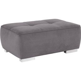 Hocker Home Affaire, B:100cm H:40cm T:66cm, grau, Luxus-Microfaser weich (90% Polyester, 10% Polyacryl);Struktur impr&auml;gniert (100%