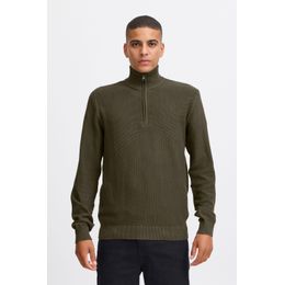 Troyer Blend "BHPullover", Herren, Gr. L, forest night, Web, 100% Baumwolle, unifarben, regular fit, ohne Ausschnitt, eng, Pullover Troyer, Stilvoller Troyer mit Rei&szlig;verschluss