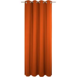 Vorhang WIRTH, B:130cm H:155cm, orange, Baumwolle, Polyester, Wohnzimmer, Gardinen, "Newbury", nach Ma&szlig;