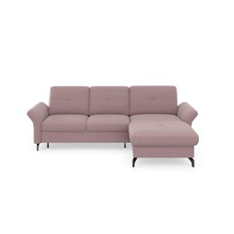 Ecksofa Home Affaire, B:258cm H:91cm T:165cm, lila, 90% Polyester 10% Polyamid, Wohnzimmer, Sofas, "Calando L-Form", wahlweise mit Bettfunktion,
