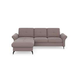 Ecksofa Home Affaire, B:258cm H:91cm T:165cm, braun, 92% Polyester 8% Polyamid, Wohnzimmer, Sofas, "Calando L-Form", wahlweise mit Bettfunktion,