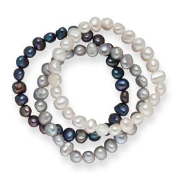 Valero Pearls Armband Damen Gr&ouml;&szlig;e One Size dunkelblau / grau / wei&szlig;