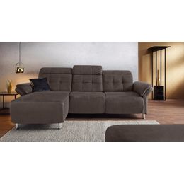 Ecksofa Home Affaire, B:270cm H:102cm T:168cm, braun, Kunstleder SOFTLUX;Flachgewebe (100% Polyester);Struktur (100% Polyester), Wohnzimmer, Sofas,