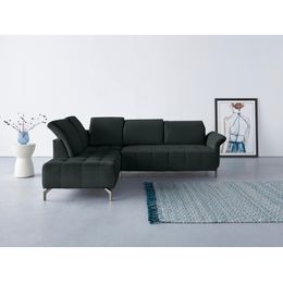 Ecksofa Home Affaire, B:260cm H:79cm T:220cm, gr&uuml;n, 100% Polyester, Wohnzimmer, Sofas, "Fresh L-Form", Federkern, wahlweise Kopfteilverstellung und