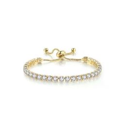 Rougemont Jewellery Bracelet 'Tennisarmband verstellbar 17-21cm Gold' female Gold size 18 cm