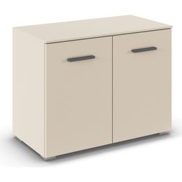 Kommode Rauch, B:80cm H:61cm T:42cmbeige (champagner), Holzwerkstoff, Sideboards, "Gamma", mit 2 T&uuml;ren, verstellbaren B&ouml;den und viel Stauraum MADE IN