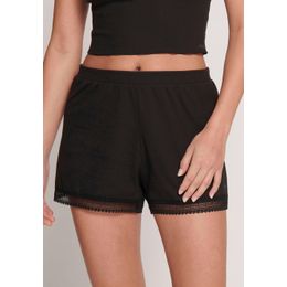 Sloggi Damen Relaxshorts "GO Ribbed", Gr. M, schwarz, Feinripp, Obermaterial: 95% Baumwolle, 5% Elasthan, unifarben, Hosen, weich, Rippware,