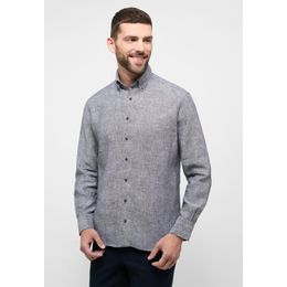 Eterna Herren Langarmhemd "MODERN FIT"grau, Gr. 40, 100% Leinen, Hemden, EASY IRON (b&uuml;gelleicht)