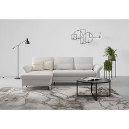 Ecksofa Home Affaire, B:275cm H:89cm T:175cm, silber, 98%Polyester, 2%Polyamid, Wohnzimmer, Sofas, "Palm Beach L-Form", Federkern, mit