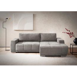 Ecksofa Home Affaire, B:241cm H:66cm T:165cm, grau, 100% POLYESTER (PES), Wohnzimmer, Sofas, "Bolero L-Form", wahlweise mit Bettfunktion & Bettkasten