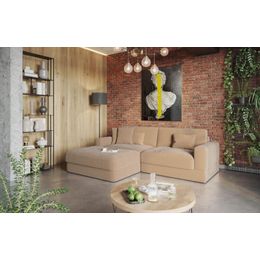 Ecksofa Home Affaire, B:264cm H:87cm T:196cm, braun, 100% Polyester, Wohnzimmer, Sofas, "Innovid L-Form", Modernes Modul-Polsterprogramm