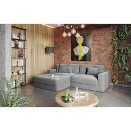 Ecksofa Home Affaire, B:264cm H:87cm T:196cm, grau, 100% Polyester, Wohnzimmer, Sofas, "Innovid L-Form", Modernes Modul-Polsterprogramm