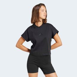 Damen T-Shirt "W ALL SZN TEE", schwarz, Gr. XS, adidas Sportswear, Obermaterial: 100% Baumwolle, Shirts, bequeme Passform, sportlicher Stil,