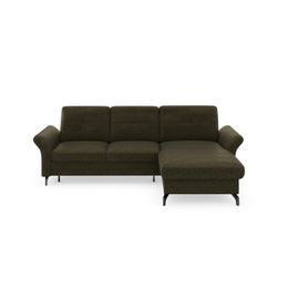 Ecksofa Home Affaire, B:258cm H:91cm T:165cm, gr&uuml;n, 100% Polyester, Wohnzimmer, Sofas, "Calando L-Form", wahlweise mit Bettfunktion, Bettkasten und