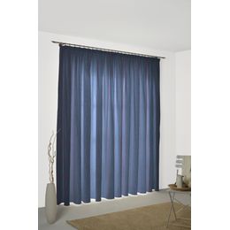Vorhang WIRTH, B:132cm H:245cm, blau, Jacquard, Obermaterial: 75% Polyester, 25% Baumwolle, Wohnzimmer, Gardinen, "Sepino"