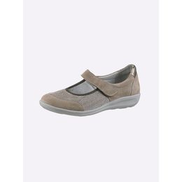 Klettschuh Casual Looks, Damen, Gr. 38, beige (sesam), Veloursleder, Schuhe Klettschuh