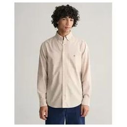 Gant f&uuml;r Herren. 3000200 Oxford-Hemd Regular Fit beige (XXL), L&auml;ssig, Baumwolle, Langarm