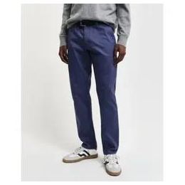 Gant f&uuml;r Herren. 1505220 Marineblaue Slim Fit Chino-Hose (38/34), L&auml;ssig, Baumwolle, Nachhaltig