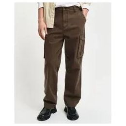 Gant f&uuml;r Herren. 1505308 Cargo-Hose aus Baumwoll-Twill mit normaler Passform Braun (32/32), L&auml;ssig, Baumwolle