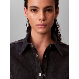Damen Jeanskleid, schwarz, Gr. M, Calvin Klein Jeans, unifarben, Denim/Jeans, Obermaterial: 98% Baumwolle, 2% Elasthan, Kleider, Regular fit mit