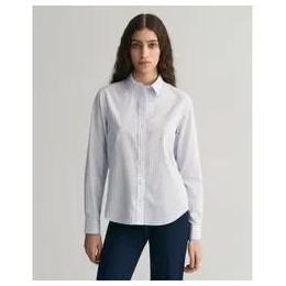 Gant f&uuml;r Damen. 4300215 Hemd Regular Fit aus blau karierter Popeline von Vichy (38), L&auml;ssig, Baumwolle, Langarm