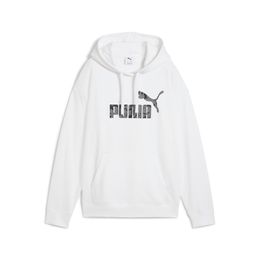 Puma Damen Kapuzensweatshirt "ESS NATURE 2.0 COMFORT HOODIE TR", wei&szlig;, Gr. XS, bedruckt, Sweatware, Obermaterial: 68% Baumwolle, 32% Polyester,