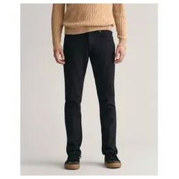 Gant f&uuml;r Herren. 1000286 Jeans Slim Soft Twill Schwarz (38/34), L&auml;ssig, Polyester