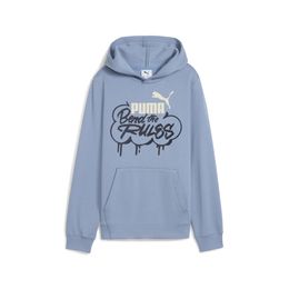 Puma Jungen Kapuzensweatshirt "MID90S HOODIE FL B", blau, Gr. 128, bedruckt, Fleece, Obermaterial: 66% Baumwolle, 34% Polyester, Sweatshirts, f&uuml;r