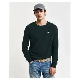 Gant f&uuml;r Herren. 8050211 Pullover mit geripptem Rundhalsausschnitt aus Wolle und Baumwolle gr&uuml;n (XXL), L&auml;ssig