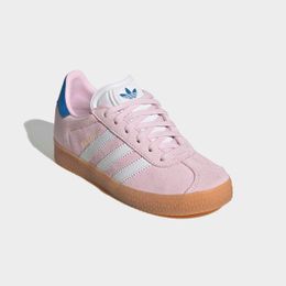 M&auml;dchen Sneaker "GAZELLE", adidas originals, Gr. 32clear pink, cloud wei&szlig;, blaubird, Leder, Synthetik, Schuhe, f&uuml;r Kinder
